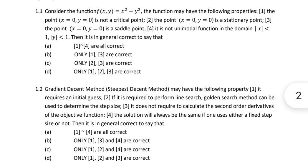 Solved 1 1 Consider The Functionf X Y X2 Y3 The