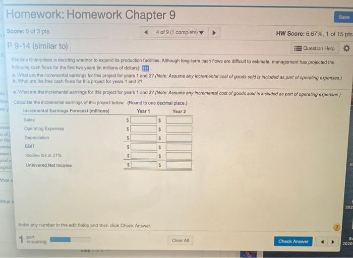 Solved Homework Homework Chapter 9 Save Score 0 Of 3 Pts 4