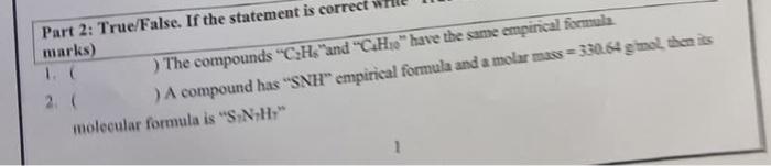 Solved Part 2: True/False. If the statement is cor marks) 2. | Chegg.com