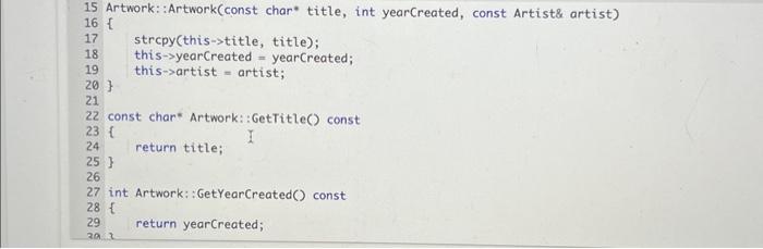 Solved 9.11 LAB: Artwork label (classes/constructors) Given | Chegg.com