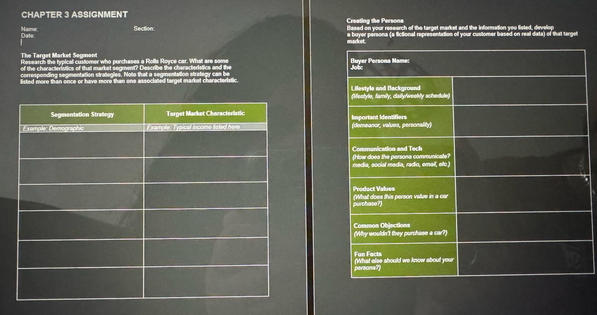 Solved CHAPTER 3 ﻿ASSIGNMENTName:Section:Date:IThe Target | Chegg.com