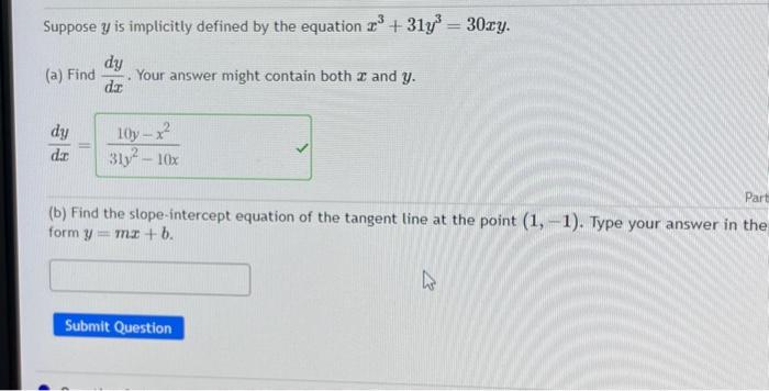 Solved Suppose y is implicitly defined by the equation | Chegg.com
