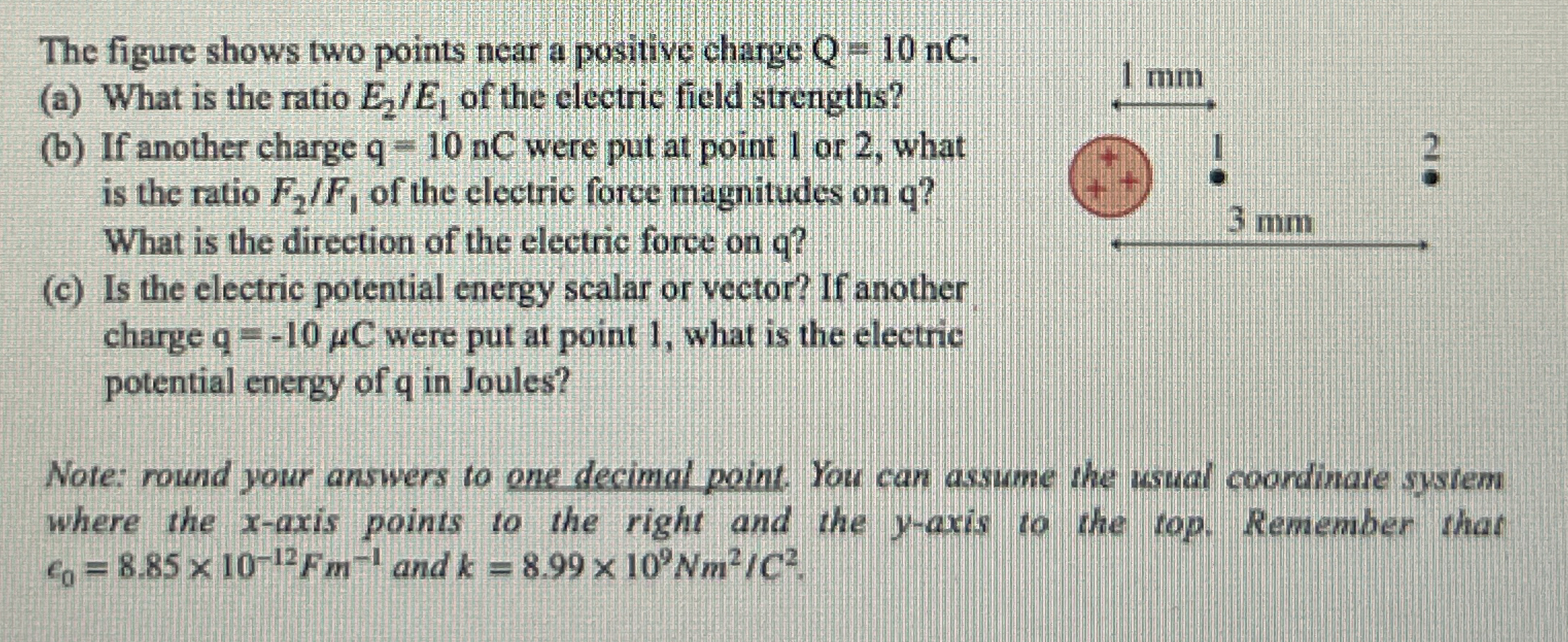 Solved The figure shows two points near a positive charge | Chegg.com