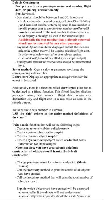 Solved Homework 5 flightRe pName: string //passenger name | Chegg.com