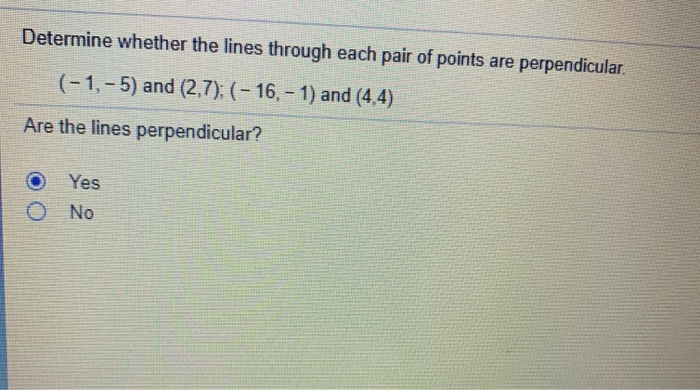 Solved Determine whether the lines through each pair of | Chegg.com