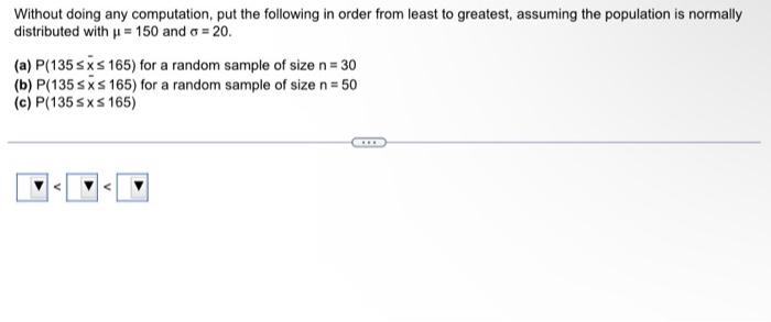 Solved Without doing any computation, put the following in | Chegg.com