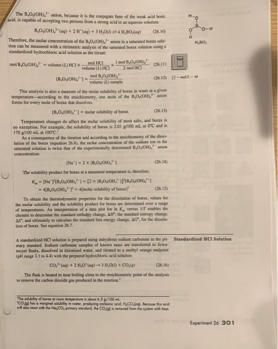 Experiment 26 Report Sheet Thermodynamics of the | Chegg.com