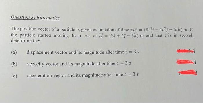 Solved The position vector of a particle is given as | Chegg.com
