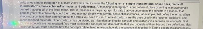 Solved Write a meaningful paragraph of at least 200 words | Chegg.com