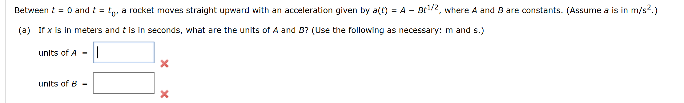 Solved Between t=0 ﻿and t=t0, ﻿a rocket moves straight | Chegg.com