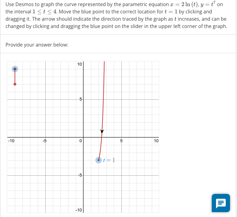 Solved Use Desmos to graph the curve represented by the | Chegg.com