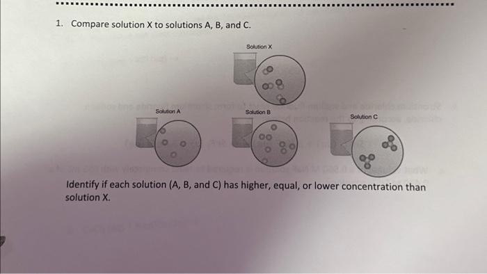 Solved 1. Compare solution X to solutions A,B, and C. | Chegg.com