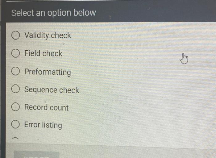 Solved Select from the option list provided the control that | Chegg.com