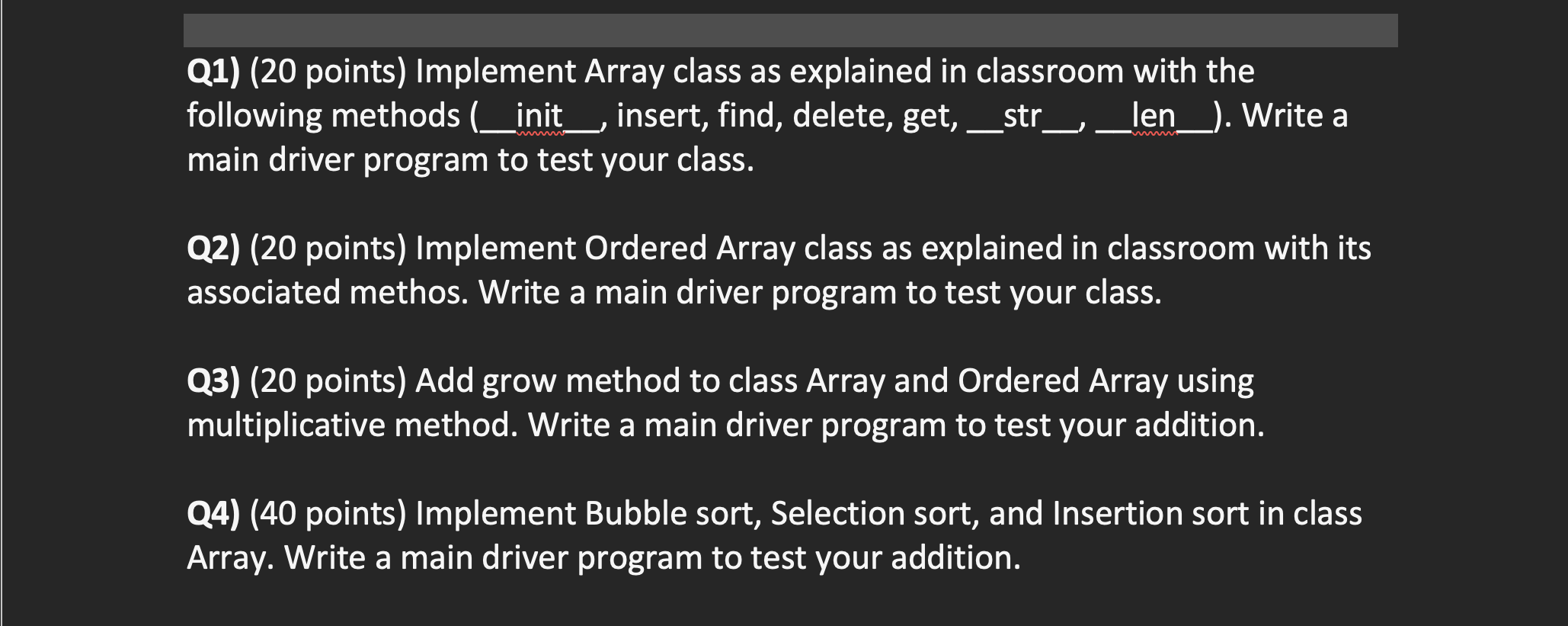Solved In python coding language Q1) (20 ﻿points) ﻿Implement | Chegg.com