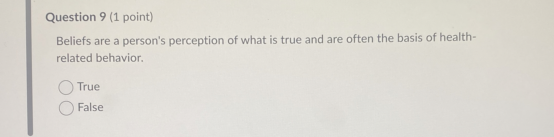 Solved Question 9 (1 ﻿point)Beliefs are a person's | Chegg.com