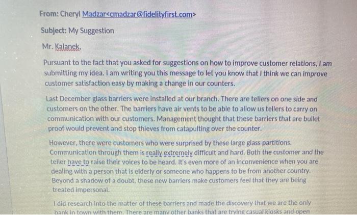 Solved Instructions: You will find a poorly written email. | Chegg.com