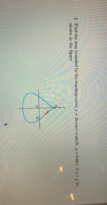 Solved 2. Find the area bounded by the teardrop curve, x = | Chegg.com