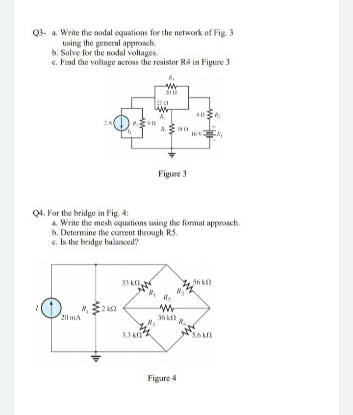 Solved Q3. a. Write the nodal equations for the network of | Chegg.com