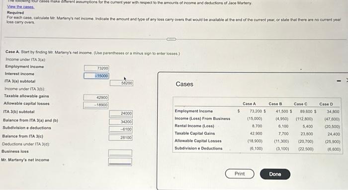 Solved Vers the canes. Required For each case, calculate Mr. | Chegg.com