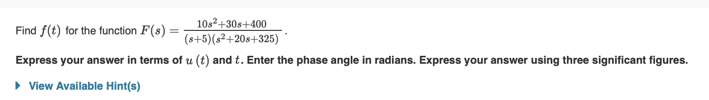 Find f(t) ﻿for the function | Chegg.com