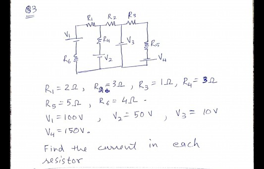 Solved R1 WL R2 M R3 M VI V3 RE V ) ) Ri=22, Rae = 32 - 3.12 | Chegg.com