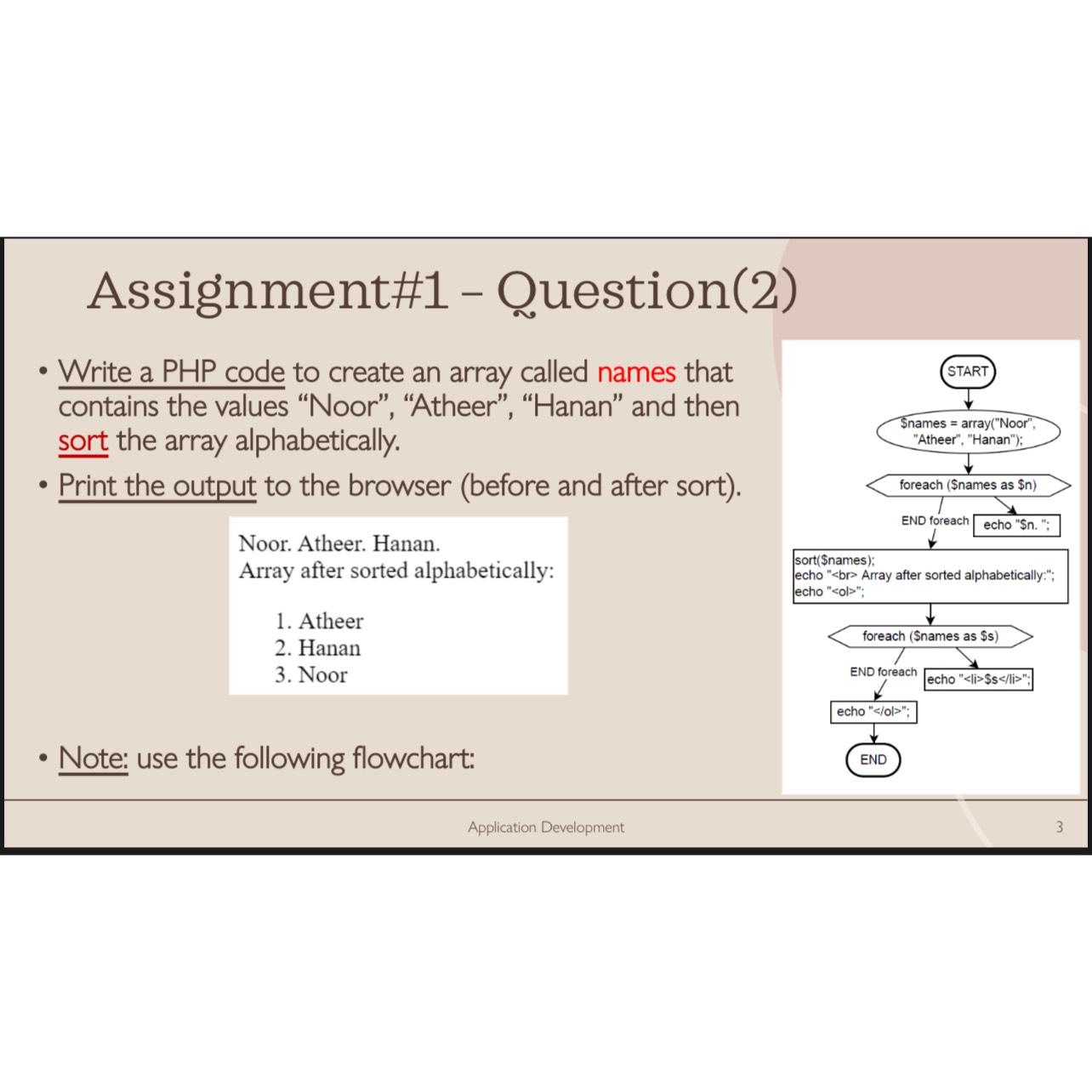 Solved Write a PHP code to create an array called names that | Chegg.com