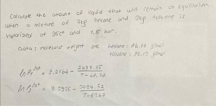 Solved Calculate the amount of liquid that will remain at | Chegg.com