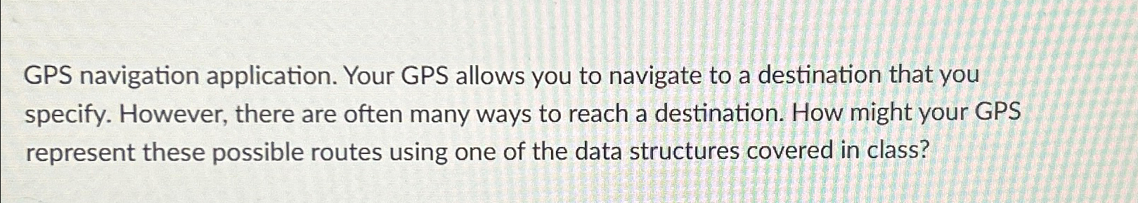 Solved GPS navigation application. Your GPS allows you to | Chegg.com