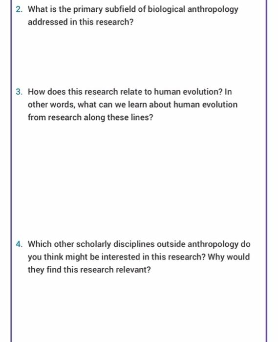 Solved SCENARIO D a Biological anthropologists in Australia | Chegg.com