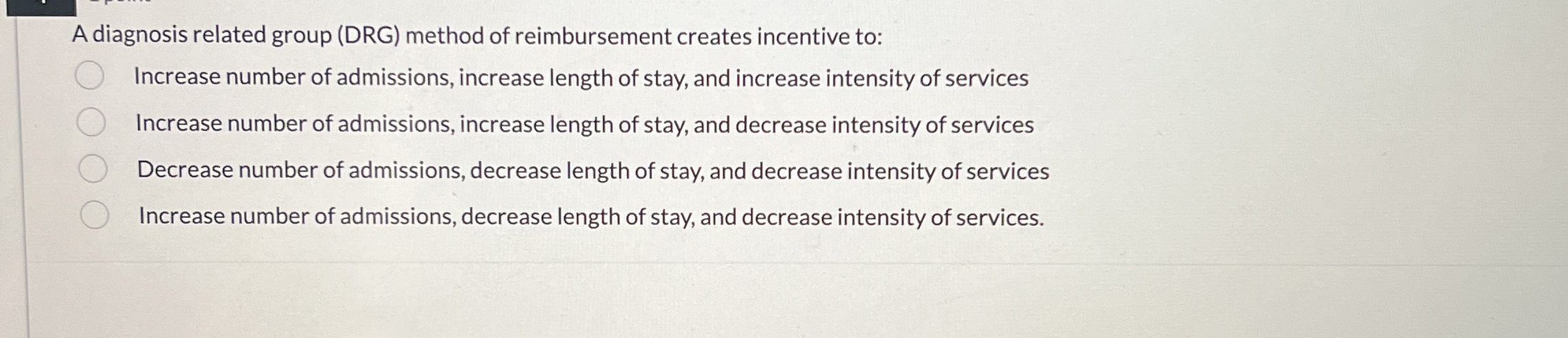 Solved A diagnosis related group (DRG) ﻿method of | Chegg.com