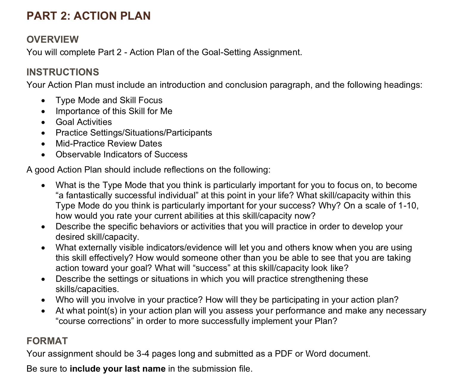 Solved PART 2: ACTION PLANOVERVIEWYou will complete Part 2 - | Chegg.com