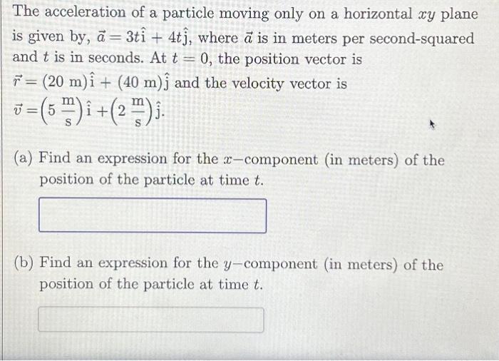 Solved The acceleration of a particle moving only on a | Chegg.com