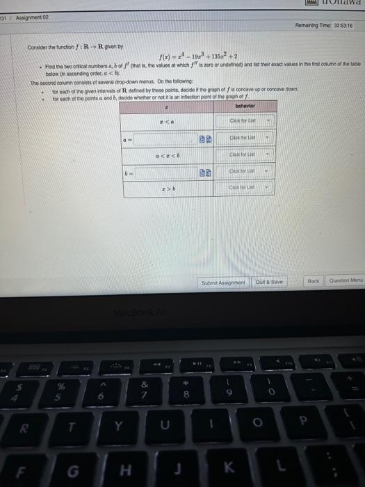 Solved Consider the function f:R→R givon by f(x)=x4−32x2 | Chegg.com