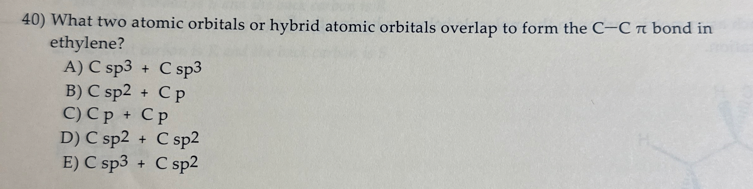 What two atomic orbitals or hybrid atomic orbitals | Chegg.com