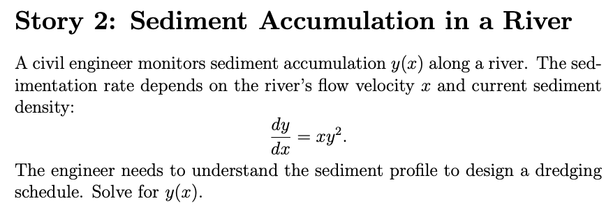 Solved Story 2: Sediment Accumulation in ﻿a RiverA civil | Chegg.com