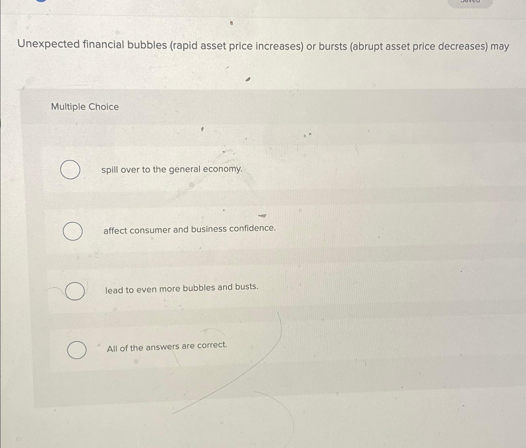Solved Unexpected financial bubbles (rapid asset price | Chegg.com