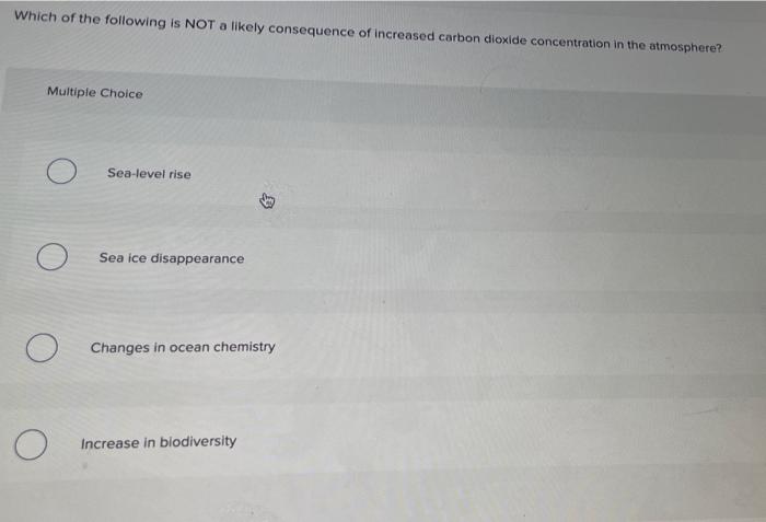 Solved Which of the following is NOT a likely consequence of | Chegg.com