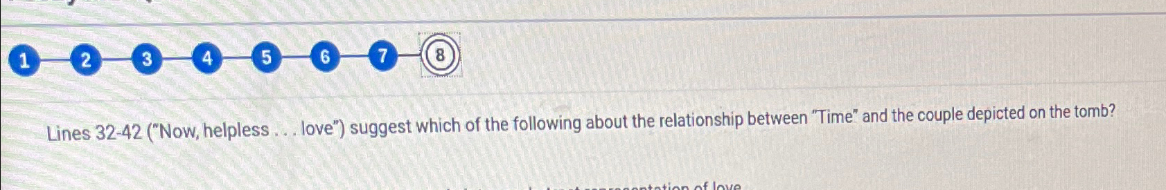 Solved Lines 32-42 ("Now, ﻿helpless ... ﻿love") ﻿suggest | Chegg.com