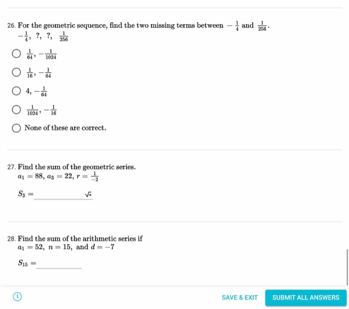 Solved 13. Find Sy of the sum of the geometric series. a = | Chegg.com