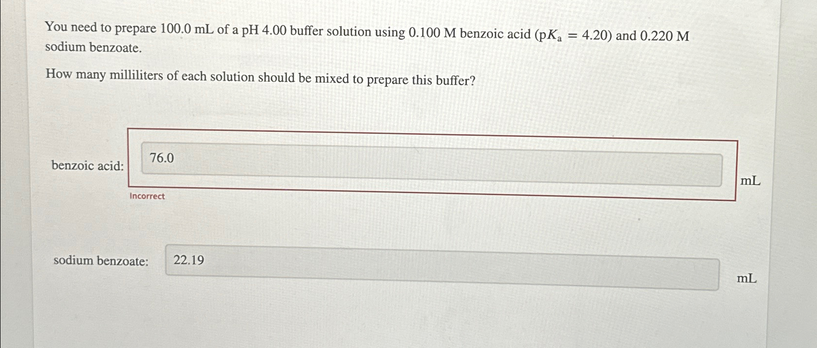 Solved You need to prepare 100.0mL ﻿of a pH 4.00 ﻿buffer | Chegg.com
