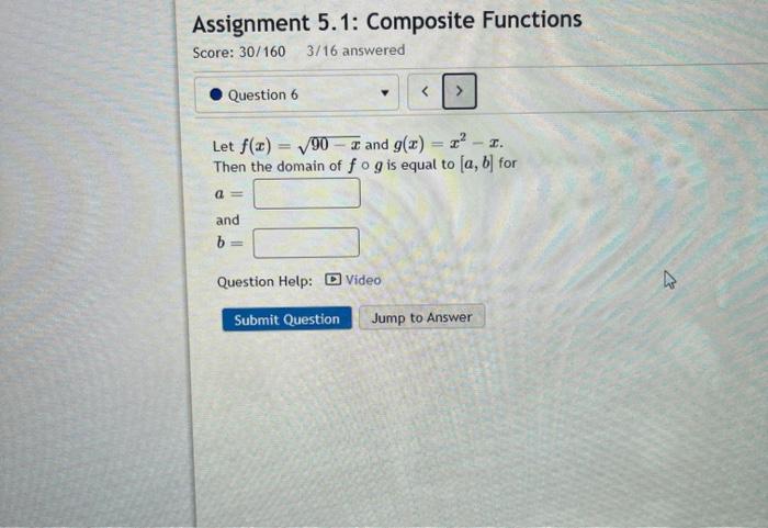 Solved Assignment 51 Composite Functions Score 30160 