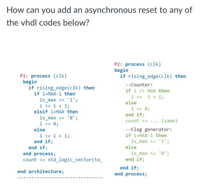 Solved How can you add an asynchronous reset to any of the | Chegg.com