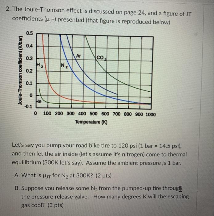 Solved 2. The Joule-Thomson effect is discussed on page 24, | Chegg.com