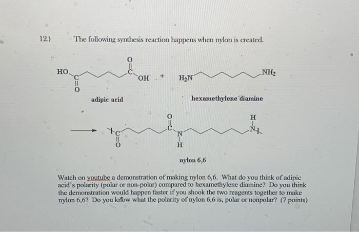 Solved The following synthesis reaction happens when nylon | Chegg.com