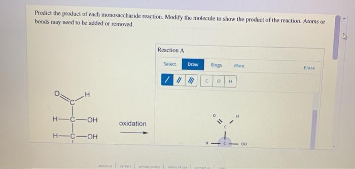 Solved Predict the product of each monosaccharide reaction. | Chegg.com