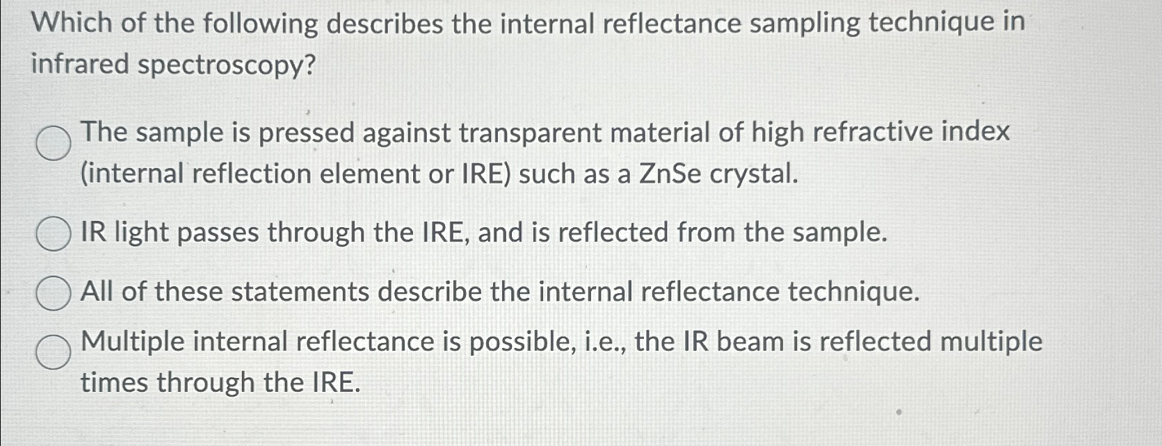 Which of the following describes the internal | Chegg.com