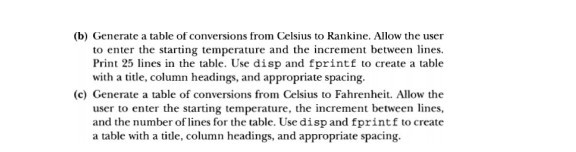 Solved 2) Create a SCRIPT file called temptables.m and solve | Chegg.com