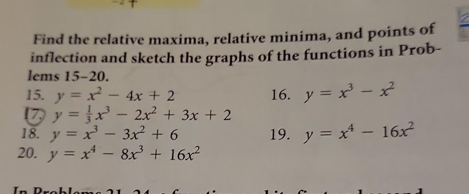 Solved Find The Relative Maxima Relative Minima And Points