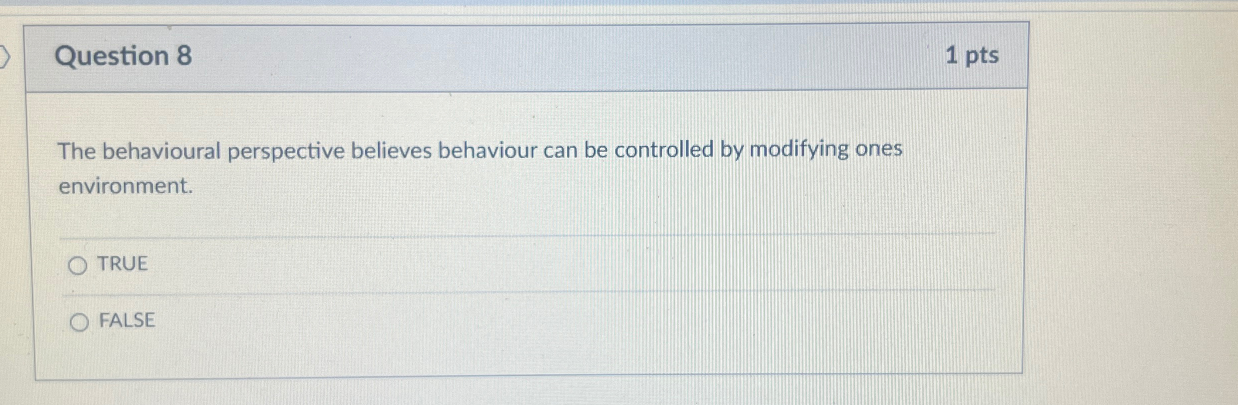 Solved Question 81 ﻿ptsThe behavioural perspective believes | Chegg.com