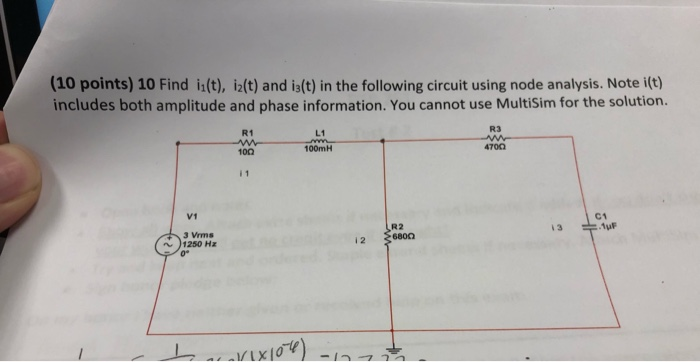 Solved (10 point) 10 find i1(t), i2(t) and i3(t) in the | Chegg.com